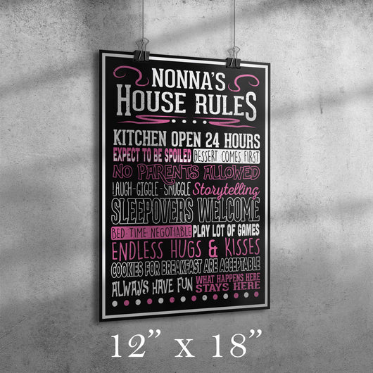 Nonna's House Rules Poster – P.S. I Love Italy