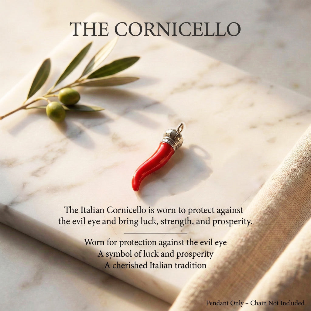 Italian Red Horn Pendant - Silver Cornicello Good Luck Pendant – P.S. I ...