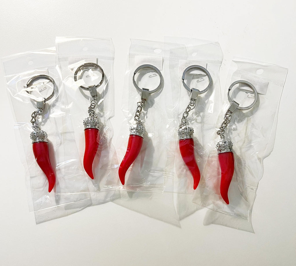 Italian Horn Keychain - Red with Silver Chain – P.S. I Love Italy