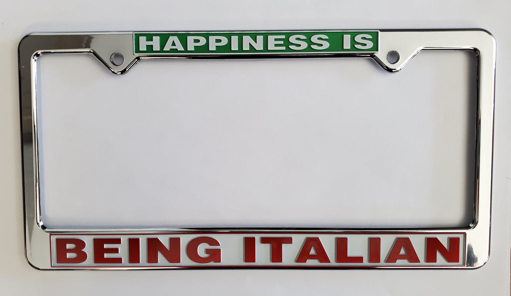 Happiness is Being Italian License Plate Silver Frame – P.S. I Love Italy