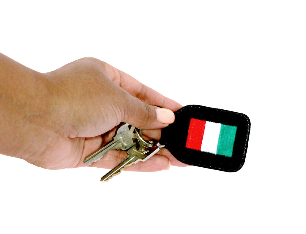 Sicilia Keychain - Black Embroidered with Flag on Back – P.S. I Love Italy