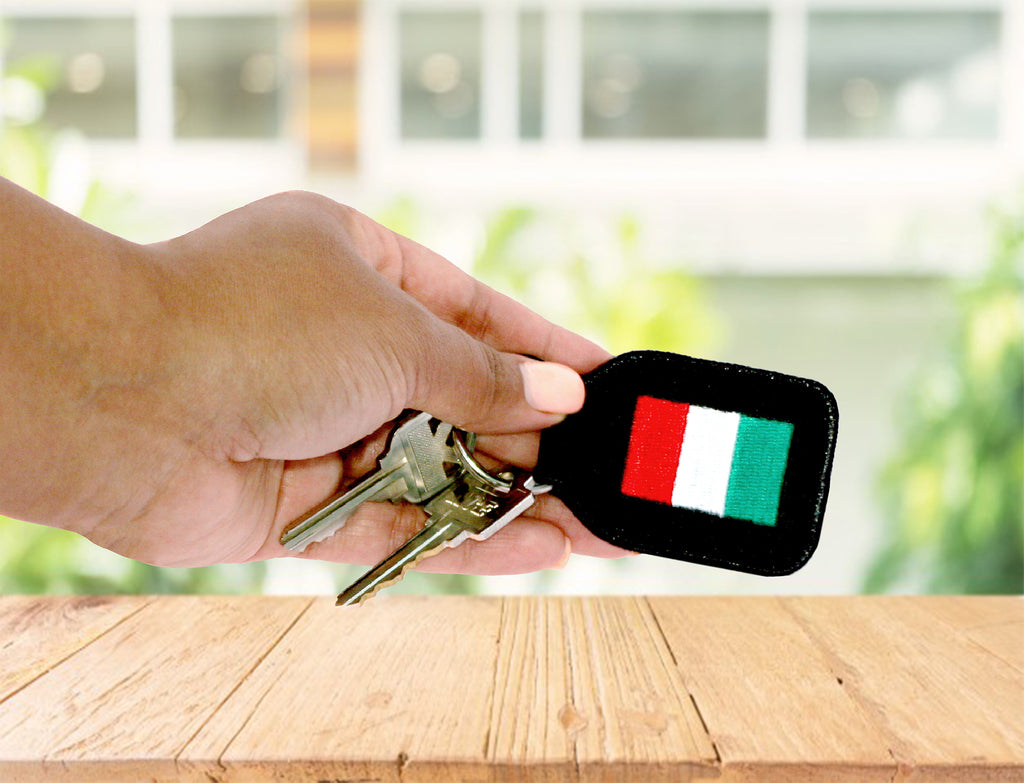 Sicilia Keychain - Black Embroidered with Flag on Back – P.S. I Love Italy