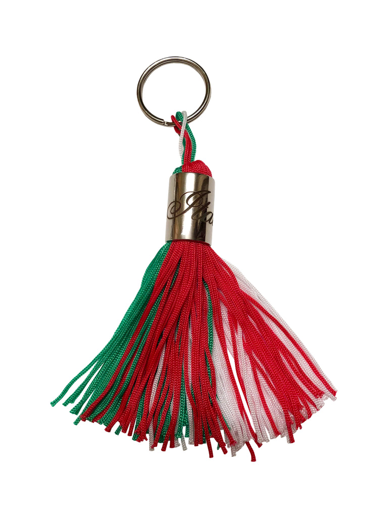 Italian Flag 4" Tassel Keychain with Italia Engraving – P.S. I Love Italy