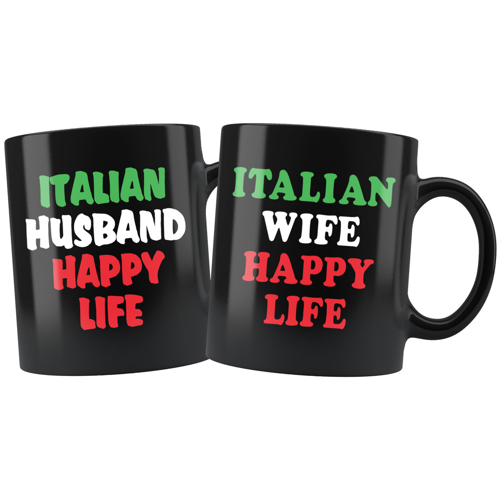 Italian Husband & Wife Happy Life 11oz Combo Mug – P.S. I Love Italy