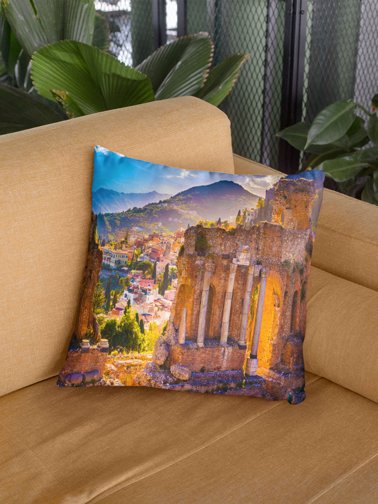 Sicily Italy Throw Pillow Cover with Insert Decorative Scenic Design ...
