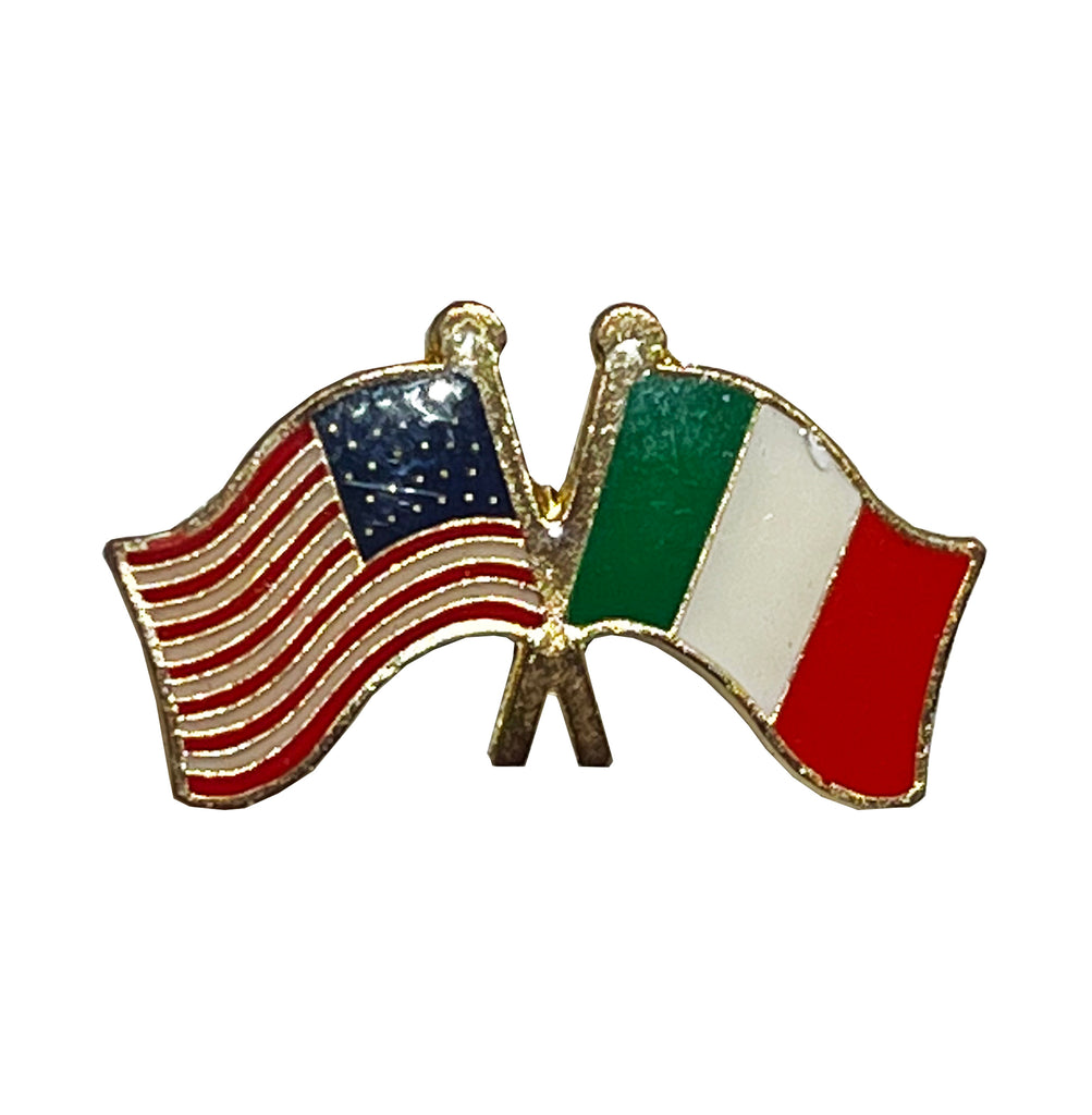 US & Italian Flags Lapel Pin – P.S. I Love Italy