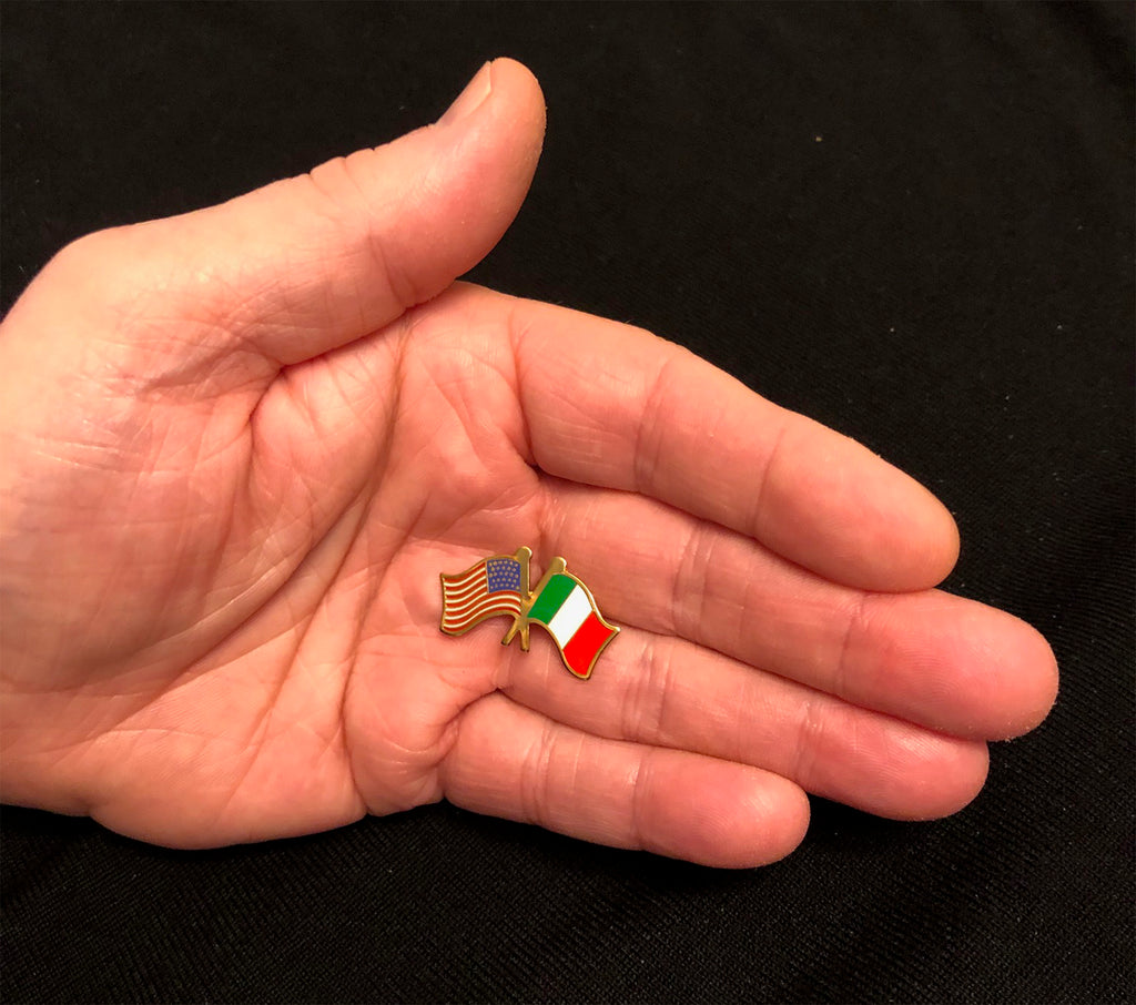 US & Italian Flags Lapel Pin – P.S. I Love Italy