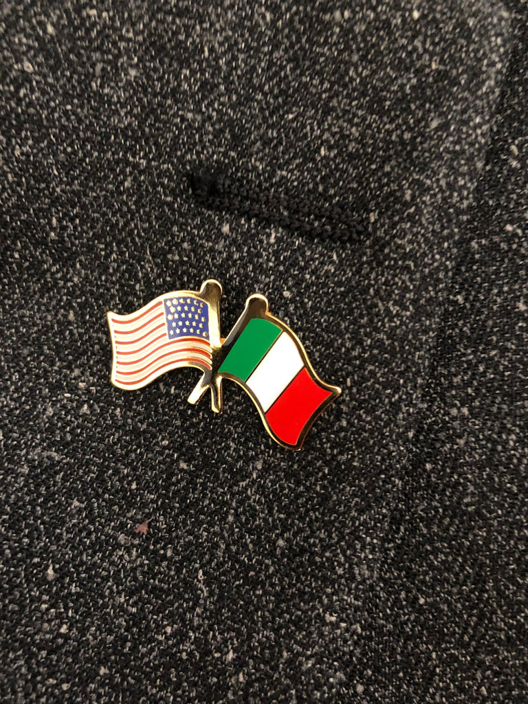 US & Italian Flags Lapel Pin – P.S. I Love Italy