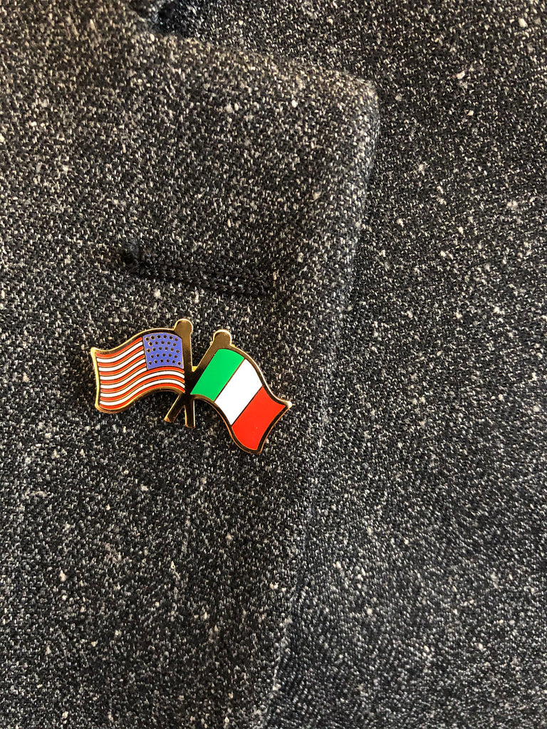 US & Italian Flags Lapel Pin – P.S. I Love Italy