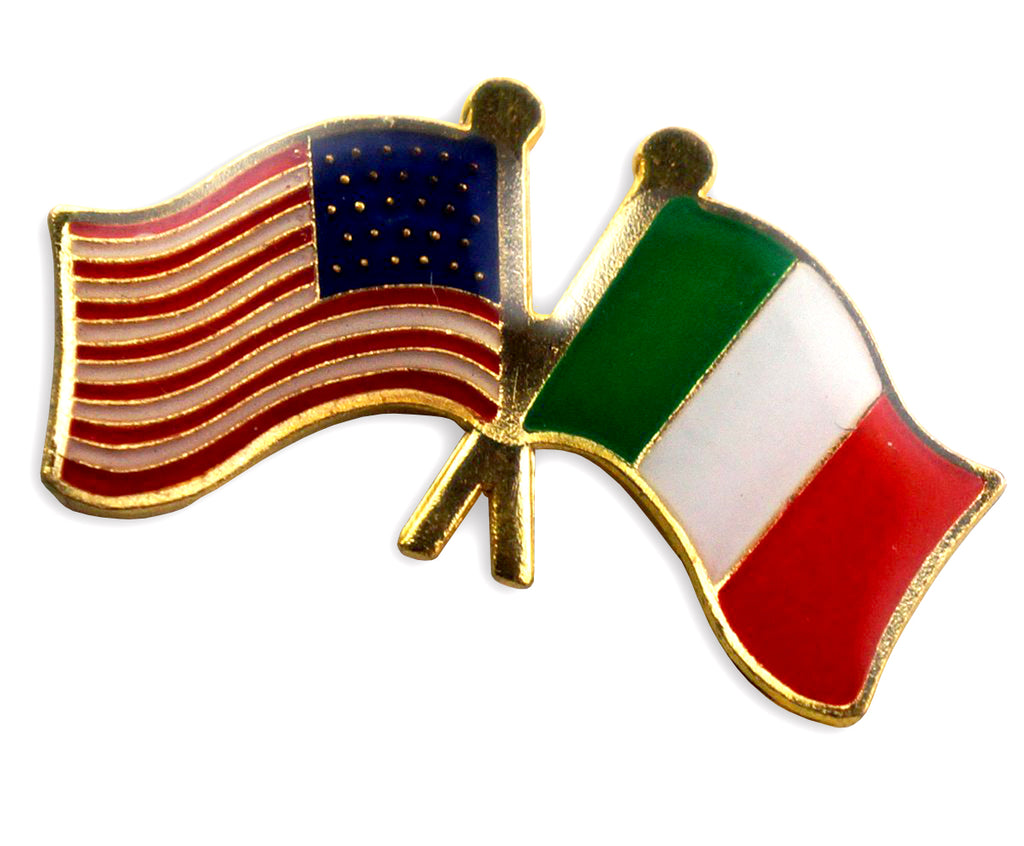 US & Italian Flags Lapel Pin – P.S. I Love Italy